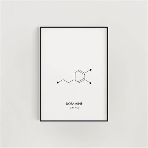 Dopamine Print Wall Art Dopamine Molecule Print Dopamine Etsy