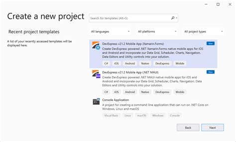 Project Templates Mobile Ui Controls Devexpress Documentation