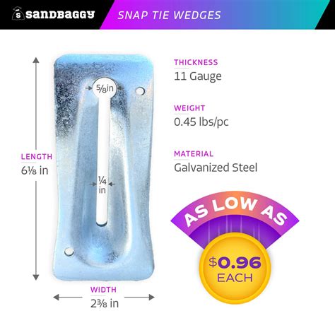 Galvanized Steel Snap Tie Wedges Wholesale Pricing Sandbaggy