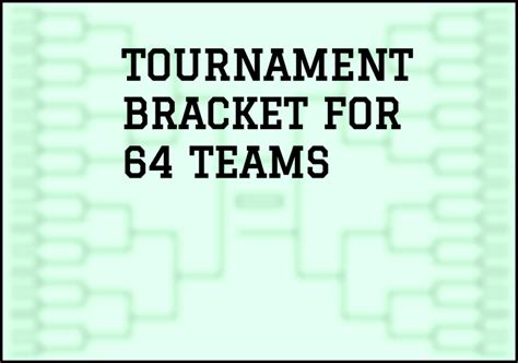 64 Team Printable Bracket