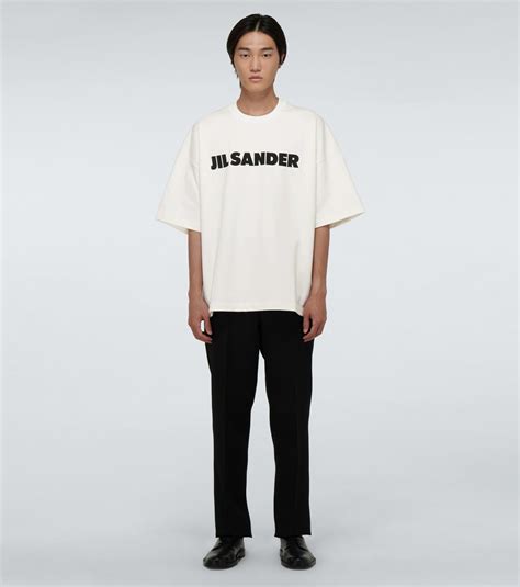 Jil Sander Logo Short Sleeved Cotton T Shirt Jil Sander