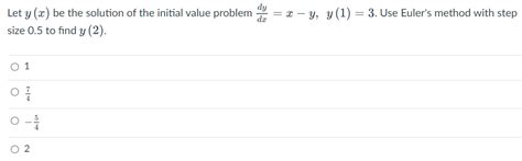 solved let y x be the solution of the initial value problem