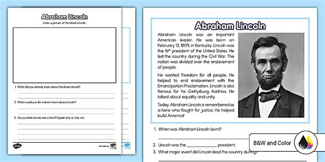 Abraham Lincoln Beginner Level Reading And Writing ELL