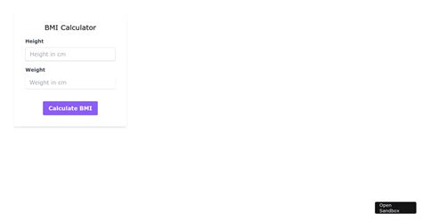 Bmi Calculater Codesandbox