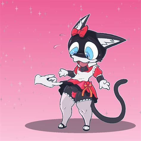Rule 34 Anthro Atlus Black Body Black Fur Blue Eyes Clothed Clothing