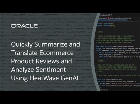 Generate Summaries With Heatwave Genai Oracle Europe