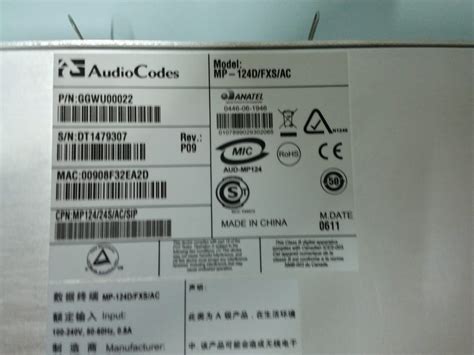 Audiocodes Mp124 Mediapack Mp 124d Fxs Ac Voip Gateway Naterval