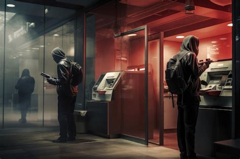 Premium Ai Image Robbers Robbing A Bank