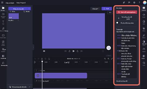 Cách sử dụng autocaptions trong Clipchamp Hỗ trợ của Microsoft