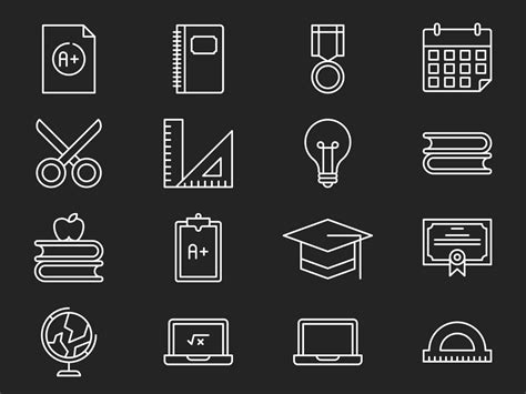 16 Education Line Icons