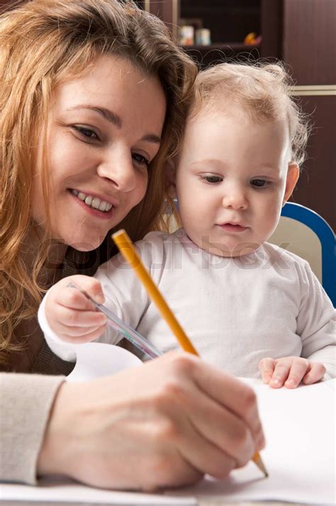 Mor Og Datter Tegning Stock Foto Colourbox