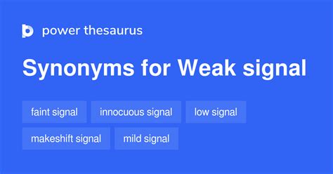 Weak Signal Synonyms 134 Similar Words And Phrases