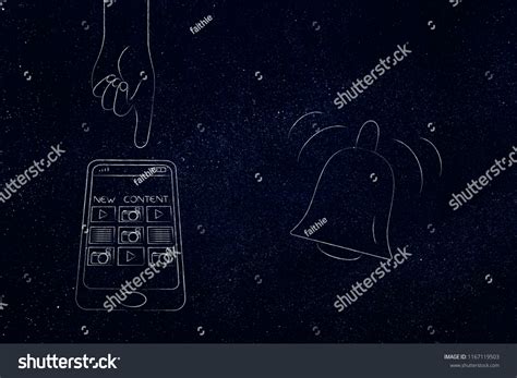 Push Notifications Settings Marketing Conceptual Illustration Stock