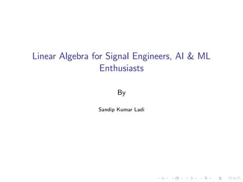 linear algebra for ai and ml pdf physics science