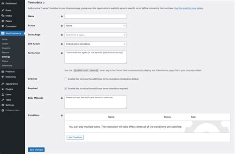 Additional Terms Pro Woocommerce Marketplace