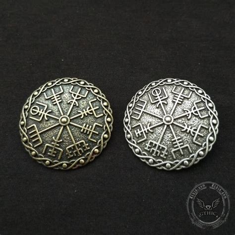 Vegvisir Viking Compass Alloy Brooch Gthic