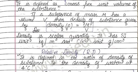 DENSITY AND RELATIVE DENSITY MEASUREMENT
