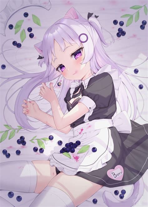 Safebooru 1girl Absurdres Animal Ear Fluff Animal Ears Apron Bed