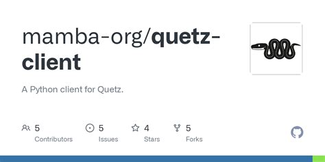 GitHub Mamba Org Quetz Client A Python Client For Quetz