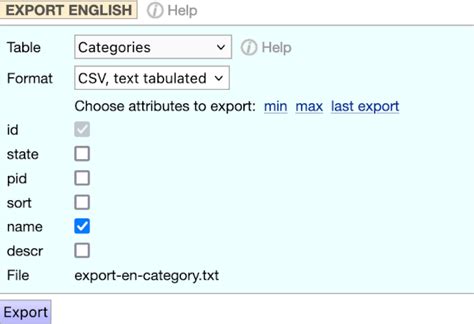 Help BACKOFFICE Import Export Export Files YourShop UK