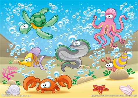 海底世界插画设计图 海洋生物 生物世界 设计图库 昵图网nipic