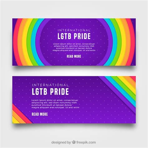 Banners De Orgulho Lgbt Em Estilo Simples Vetor Grátis
