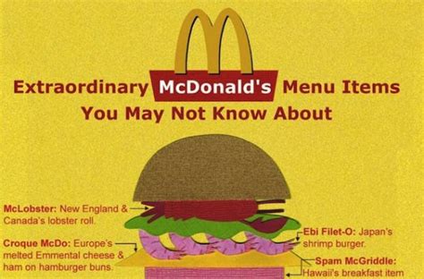 Foodista Infographic Bizarre McDonald S Menu Items From Around The World