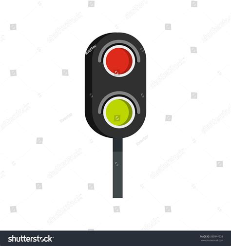 Semaphore Trafficlight Icon Flat Style Isolated Stock Vector Royalty Free 595944233 Shutterstock