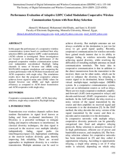 Pdf Performance Evaluation Of Adaptive Ldpc Coded Modulation