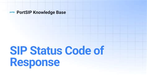 Sip Status Code Of Response Portsip Knowledge Base
