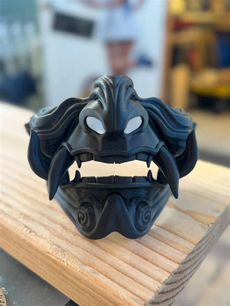 Samuri Mask 3d Printed Oni Mask Etsy