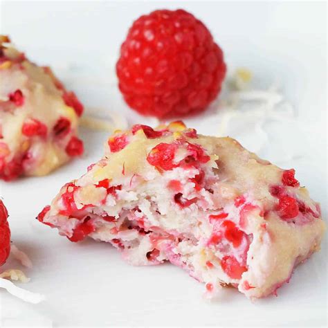 Raspberry Coconut Protein Cookies