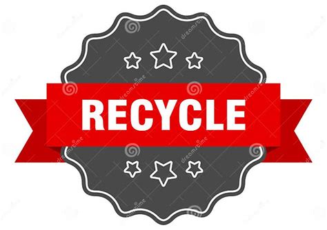 Etiqueta De Reciclagem Reciclar Selo Isolado Adesivo Assinar Ilustração Do Vetor Ilustração