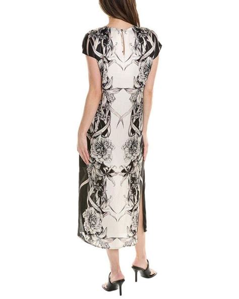 AllSaints Etta Silk Blend Midi Dress In White Lyst