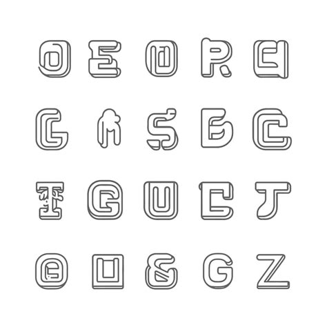 Font Style Alphabet Outline Premium Ai Generated Vector