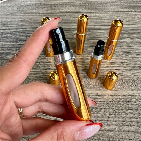 Kit 1369 Frasco Porta Perfume 5ml Dourado Porta Perfume Recarregável