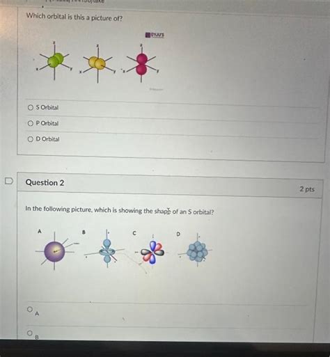 Solved Which Orbital Is This A Picture Of S Orbital P Chegg