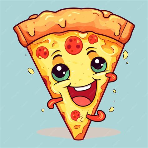 Premium Vector Cute Slice Pizza Cartoon Vector Icon Illustration