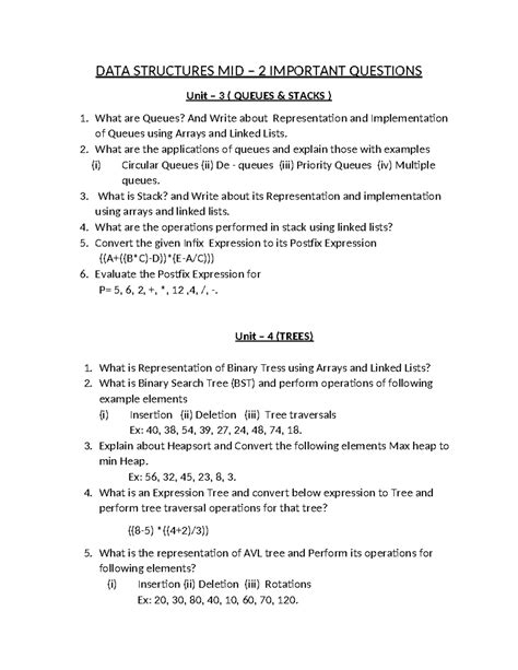 Data Structures Mid 2 Imp Questions Data Structures Mid 2