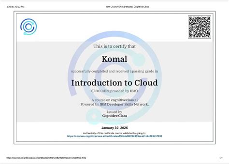 Ibm Cloudcomputing Techgrowth Learningjourney Certification Komal Devi