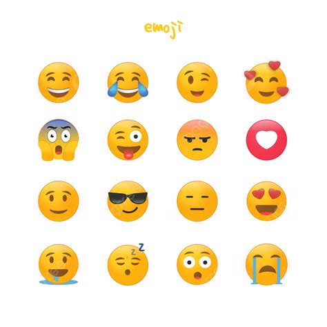 Emoji Set Vector Design Images A Set Of Different Emojis Heart Love