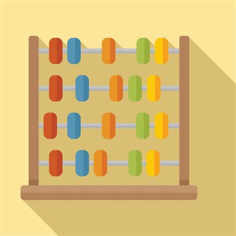 Premium Vector Arithmetic Abacus Icon Flat Vector Math Calculator Counting Toy