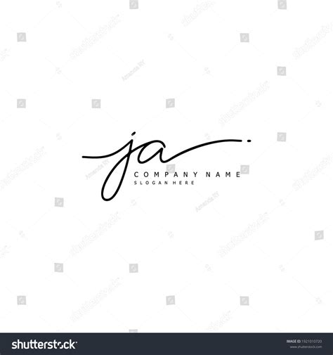 Initial Letter Ja Calligraphy Handwritten Logo Stock Vector Royalty