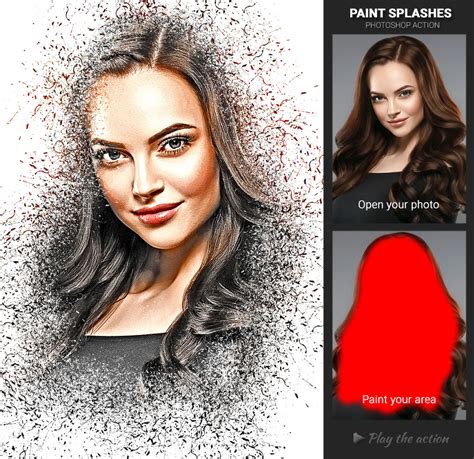 Paint Splashes Photoshop Action Add Ons GraphicRiver