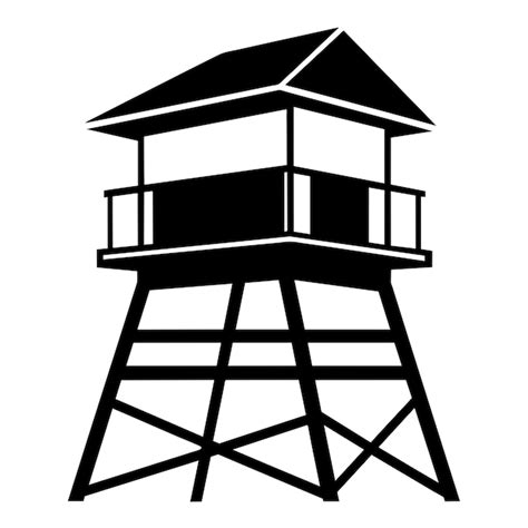 Premium Vector Lifeguard Tower Vector Silhouette Black Color