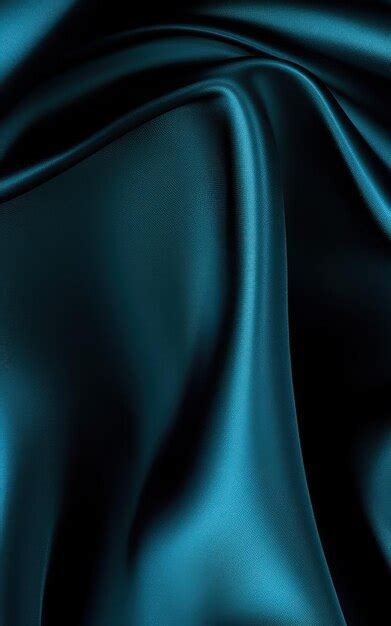 Black And Cyan Colored Satin Texture Premium Ai Generated Image