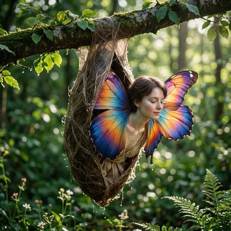 Butterfly Like Human Emerging From Cocoon Ai Art Generator Easy