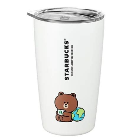 星巴克 Line Friends熊愛地球不鏽鋼杯 星巴克熊大 蝦皮購物