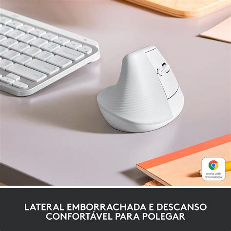 Mouse Sem Fio Logitech Lift Com Ergonômico Para Redução De Tensão Muscular Silencioso