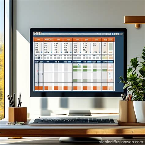 A Project Gantt Chart Displayed On A Wall Prompts Stable Diffusion Online